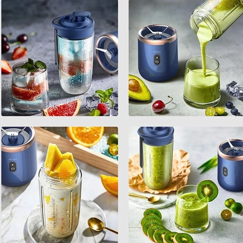 Mini Blender Portabil, Electric, Incarcare USB, 6 Lame Din Inox 3D, Ideal pentru sucuri de ...
