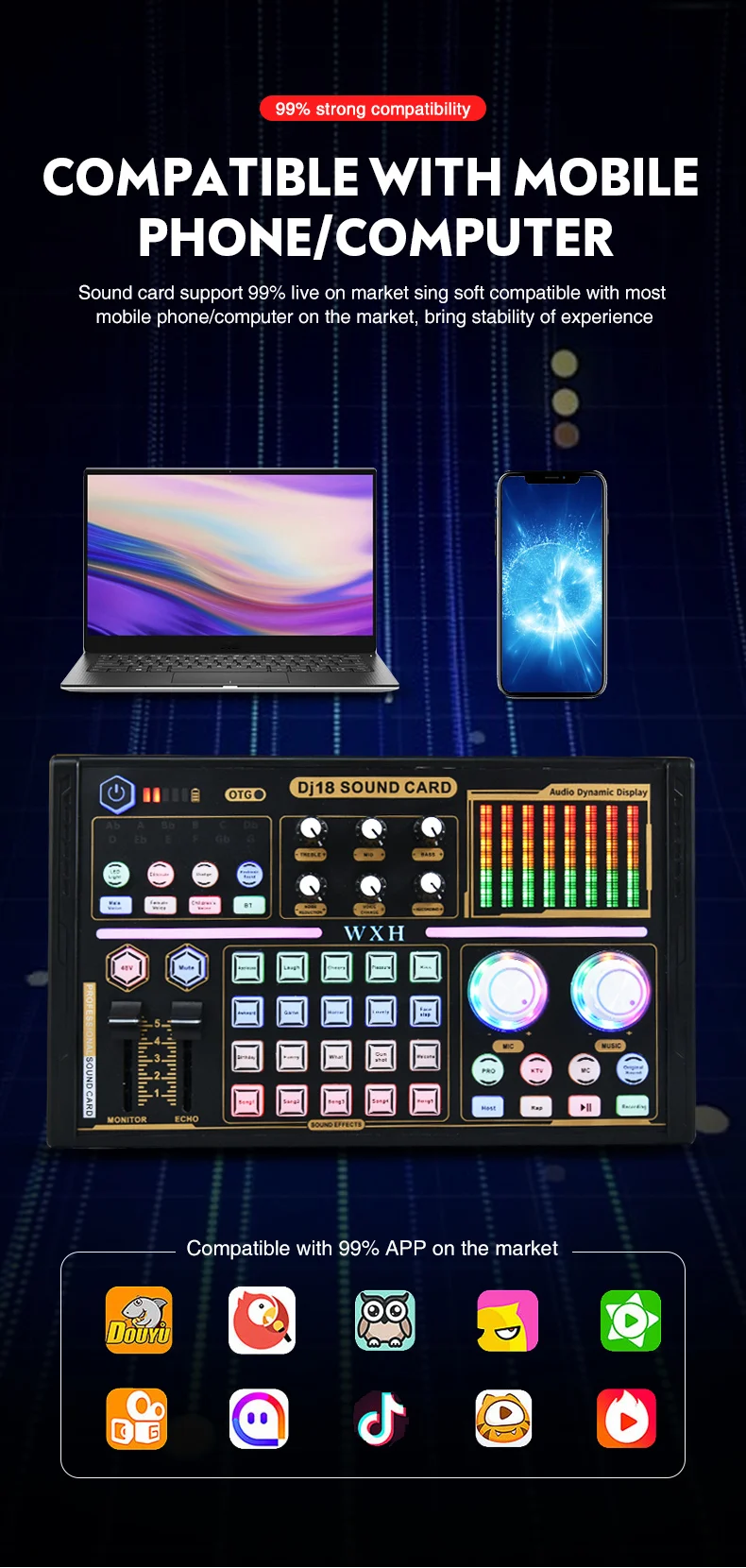 Bm 800 Professional Dj18 Sound Card Set Bm800 Mic Recording Studio Condenser Microphone For ...