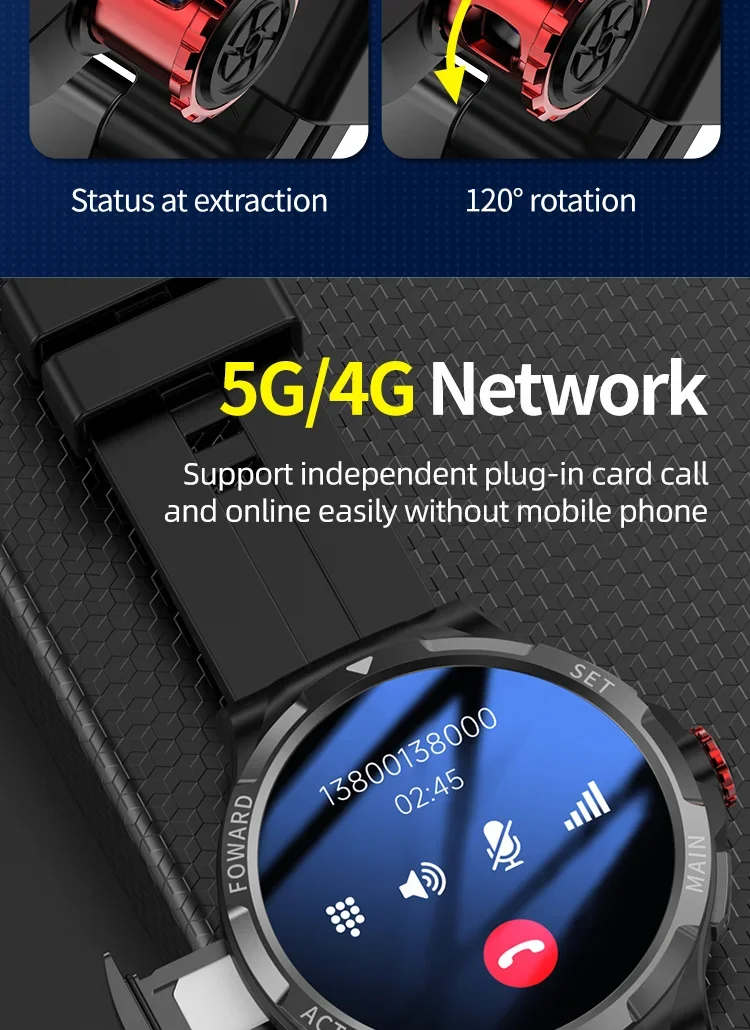 New Generation Upgrade Chip V10 Smart Watch Men 4g 128g 1.43 Screen Android 9 Gps Telescopic 120 ...