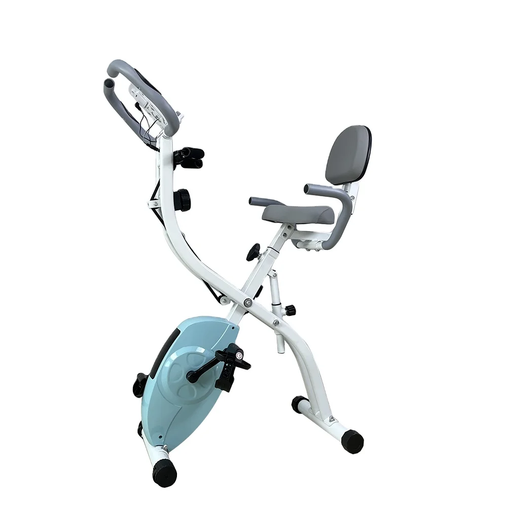 Dolphy Folding Stationary Exercise X Bike With 8-levels Magnetic Resistance, Indoor Upright ...