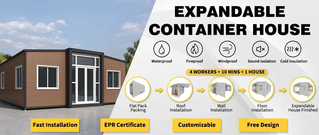 Huaang Extendable Container Houses 2 Bedroom Luxury Modular Expandable Tiny Hospital 20 Ft 40 Ft ...