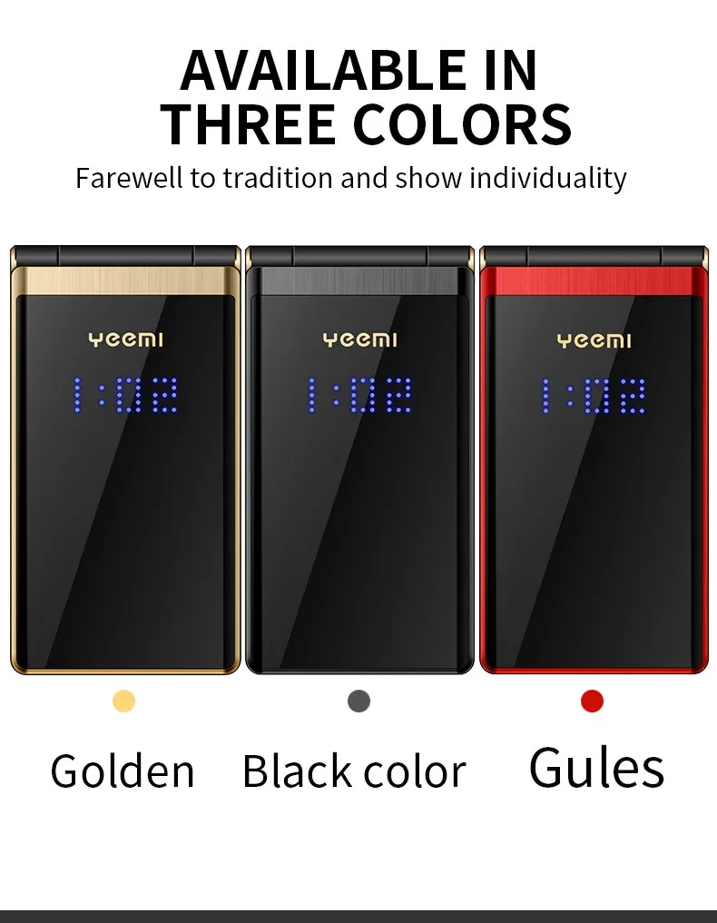 YEEMI M2-C Flip Mobile Phone - Elderly-Friendly 2G Dual SIM