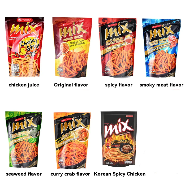 Thailand Imported Vfoods Mix Crispy Bar 75g Original Spicy Spicy Chicken Snack Fruit & Vegetable ...