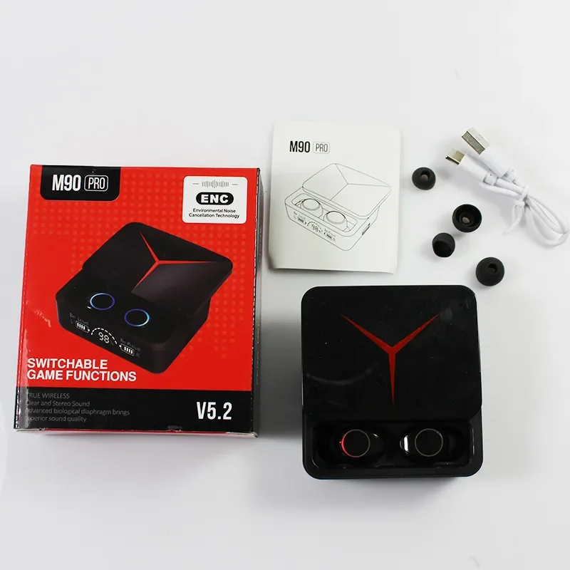 M90 Pro Tws M90pro Gaming Earphones Headphones Wireless Earbuds Bt 5.2 ...
