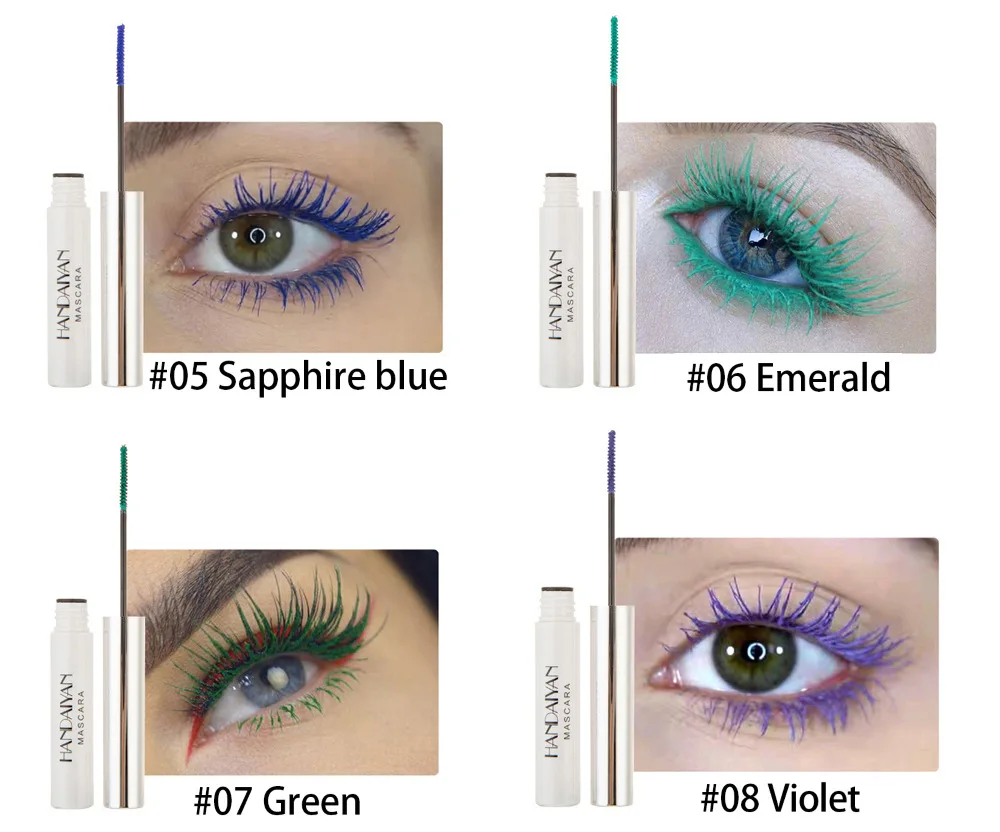 Handaiyan Stage Makeup Colorful Mascara 12 Colors Quick Dry Lengthening ...
