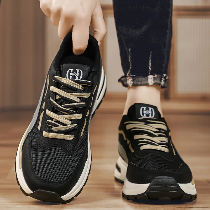 Men's New Thick Sole Mesh Sports Shoes High Quality Fashion Trend Casual Shoes Popular ...