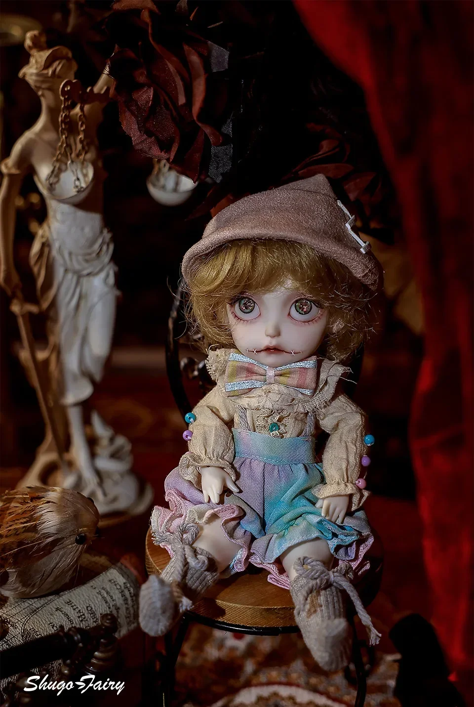 Puppy 1/6 BJD Doll Omelet Magician Retro Resin Ball-Jointed Fullset Blythe Reborn Art for Girls ...