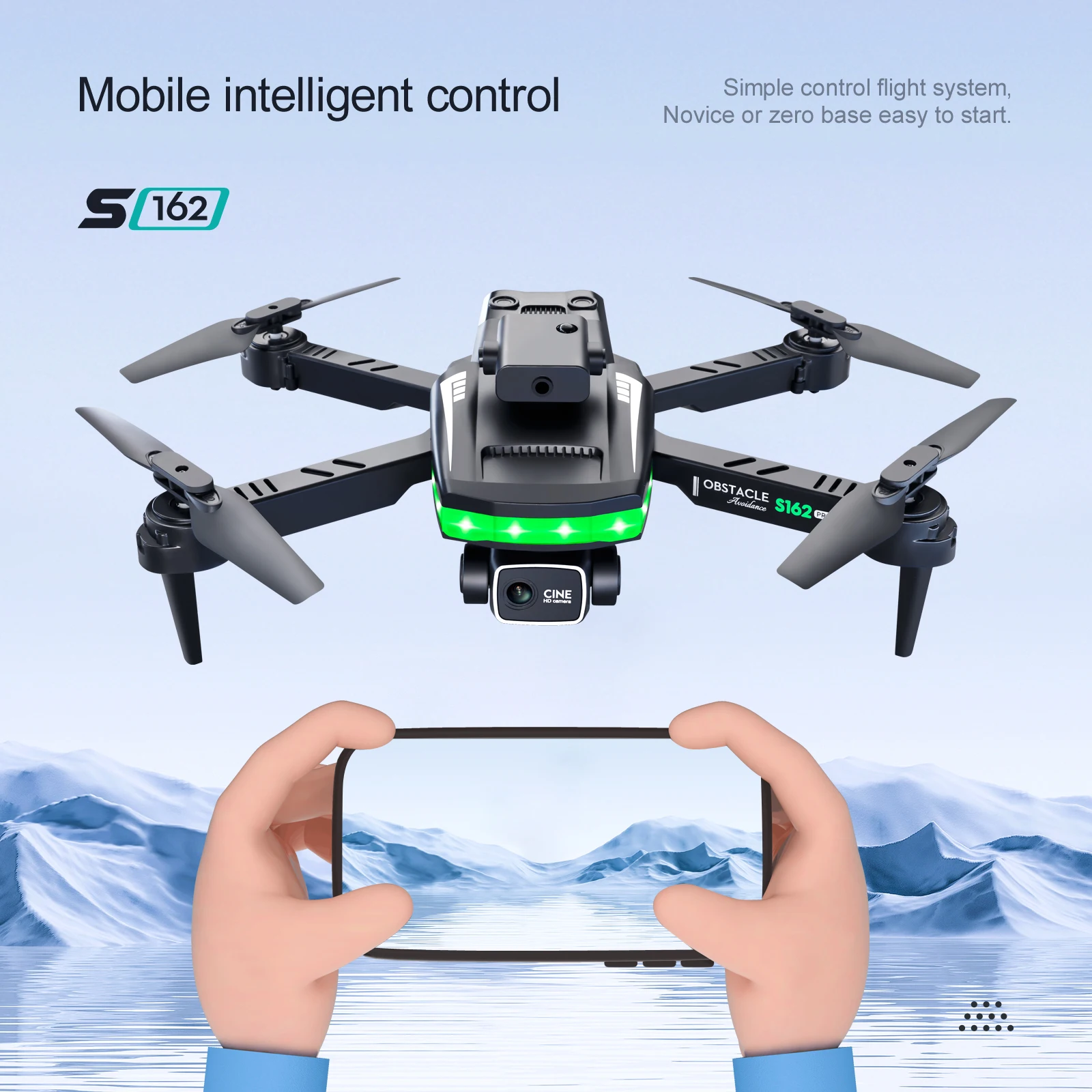 Professional S162 Drone 4k Hd Dual Camera Led Light Wifi Fpv Obstacle Avoidance Headless Mode ...