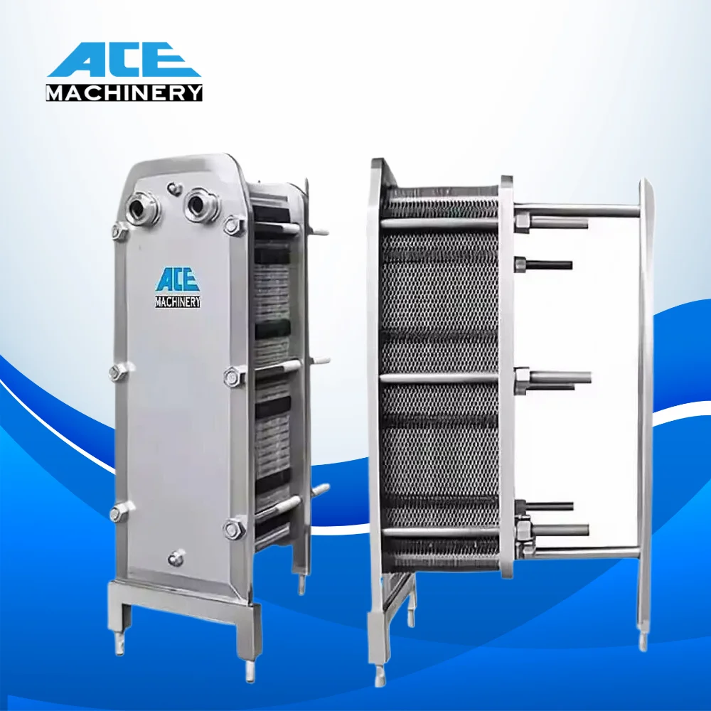 Ace 1000L Beer Milk Pasteurizer Plate Heat Exchanger Milk Beer Yogurt Juice Pasteurizer Cooling ...