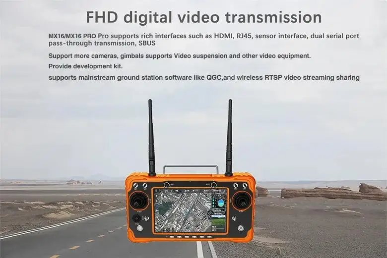 Foxtech Mx16 Handheld 30km Uav Android Ground Control Station Gcs R16 Receiver Mipi Camera ...