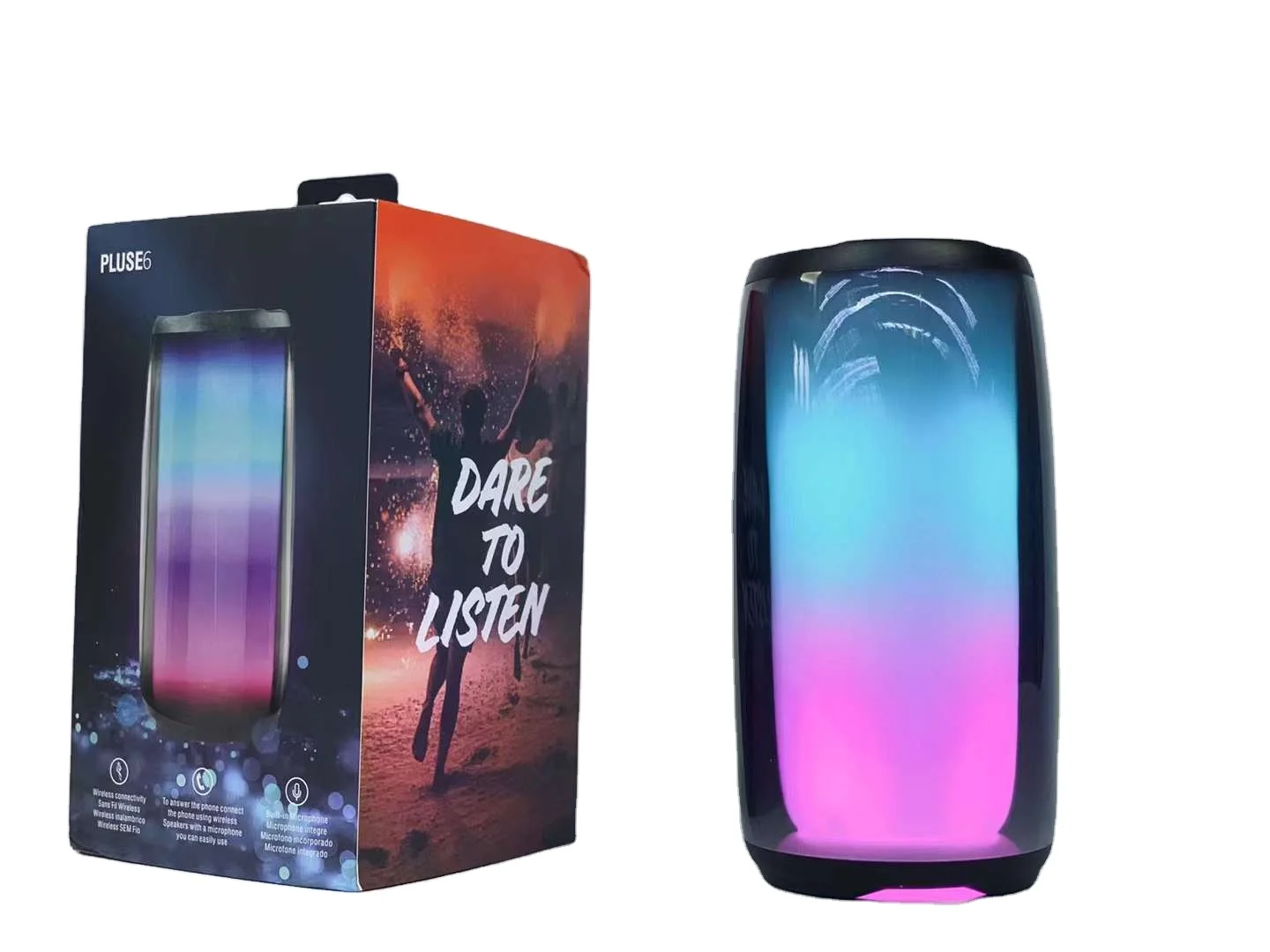 2023 Pulse6 Grb Wireless Speaker Led Flash Light Waterproof Speaker Pulse 6 Booms Box Outdoor ...