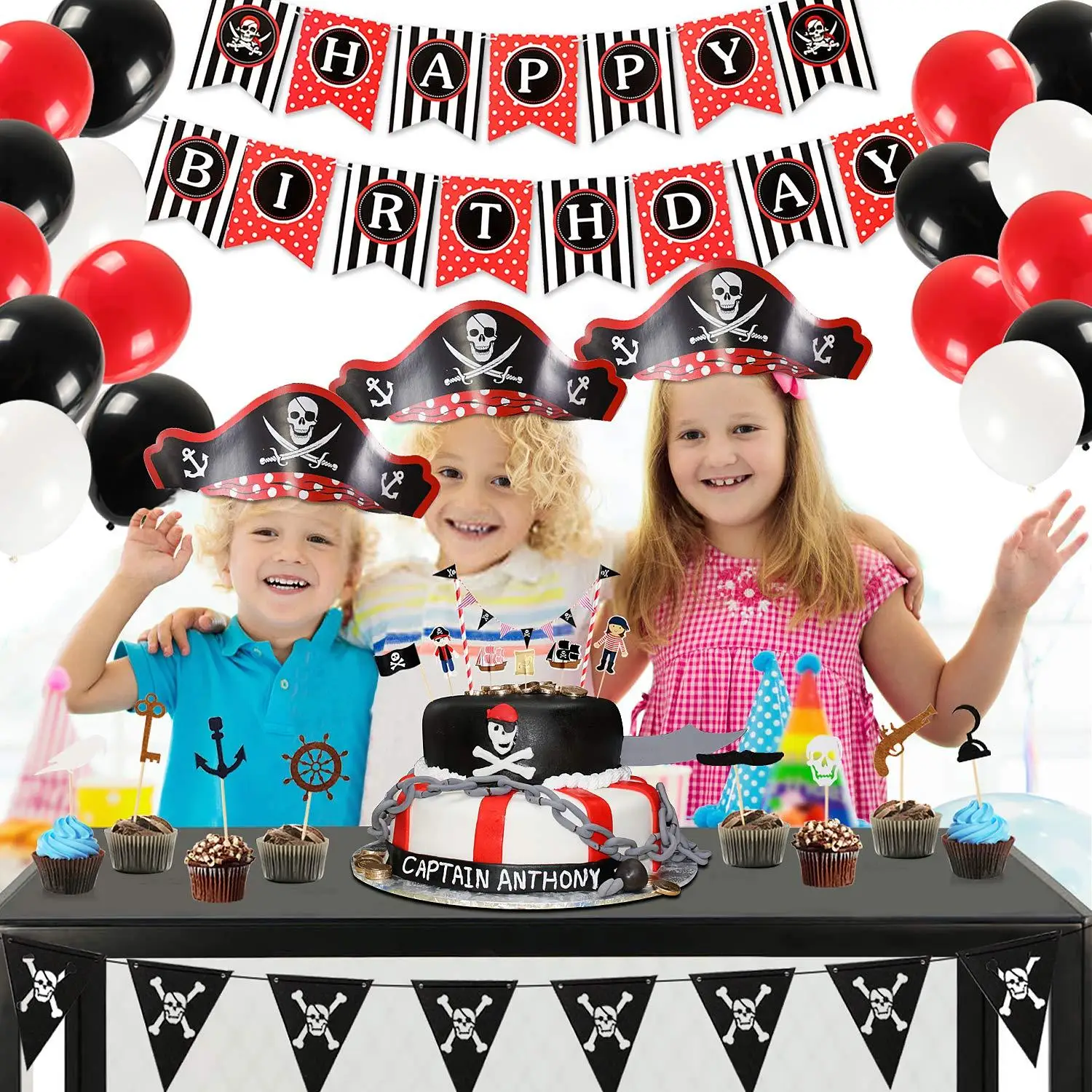 Pirate Party Supplies Decorations Happy Birthday Banner Pirate Cake