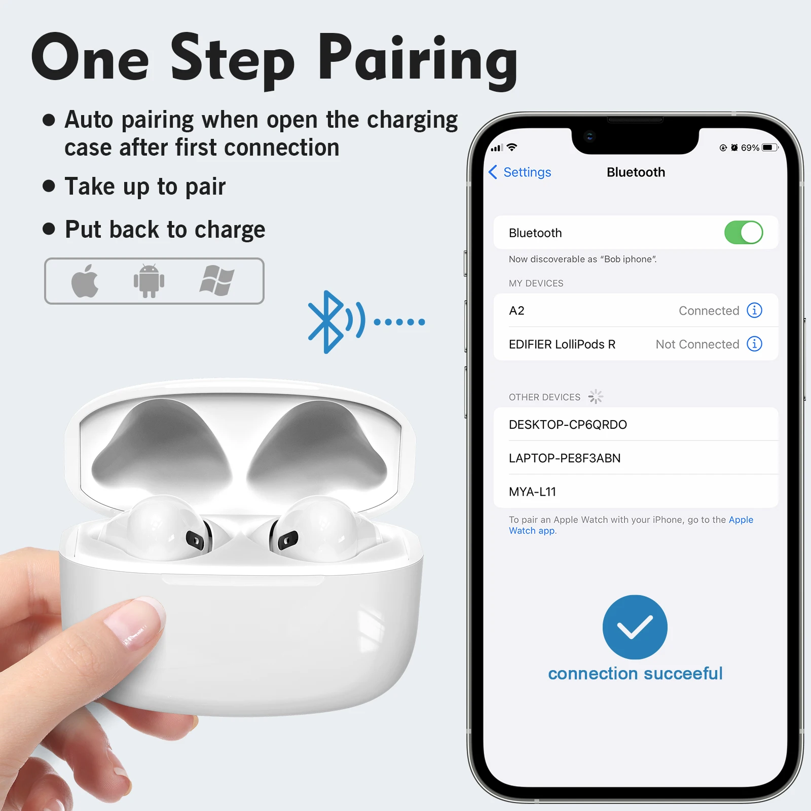 Top Selling A2 Pro Wireless Stereo Headset 5.3 Tws Mobile Earphones Gaming Earbuds Bluetooth ...