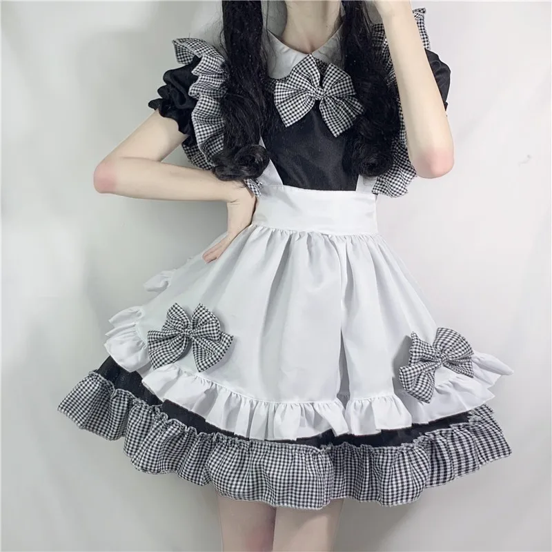 Anime Cartoon Cosplay Costumes Japanese Kwaii Maid Lingerie Dress Goth Clothes Women Punk Gothic