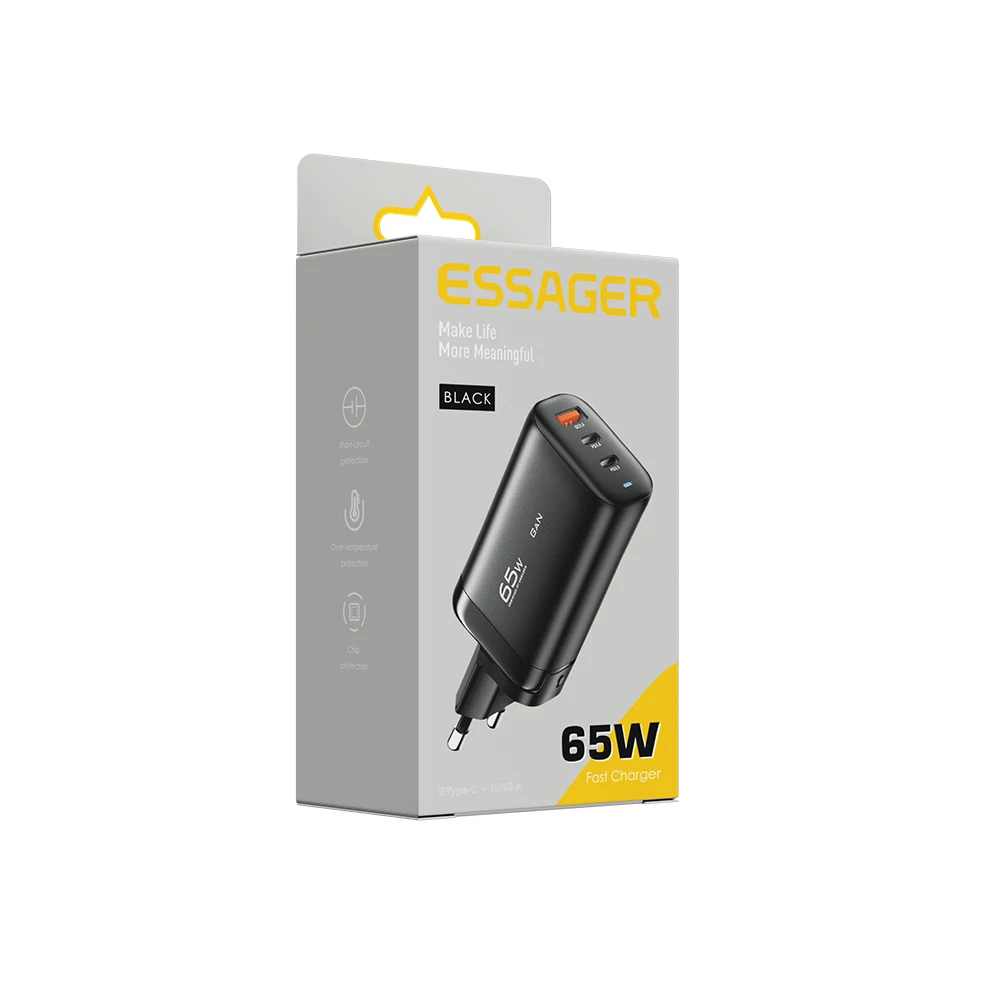 Essager 65W GaN USB C型笔记本电脑充电器PPS 45W 25w快速充电三星QC3.0 PD3.0 iPhone12小米手机| Alibaba.com