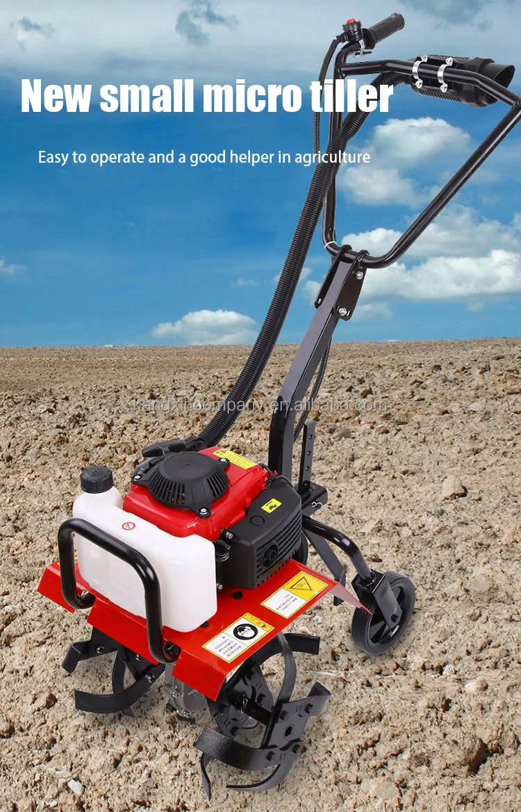 Small Micro-cultivator High-power Rototiller Cultivator Weeding Ditching Soil Loosening Plowing ...
