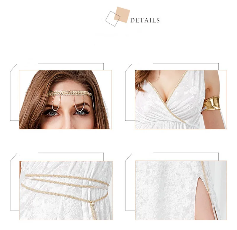 White Greek Goddess Cosplay Costume Women Halloween Costumes Masquerade