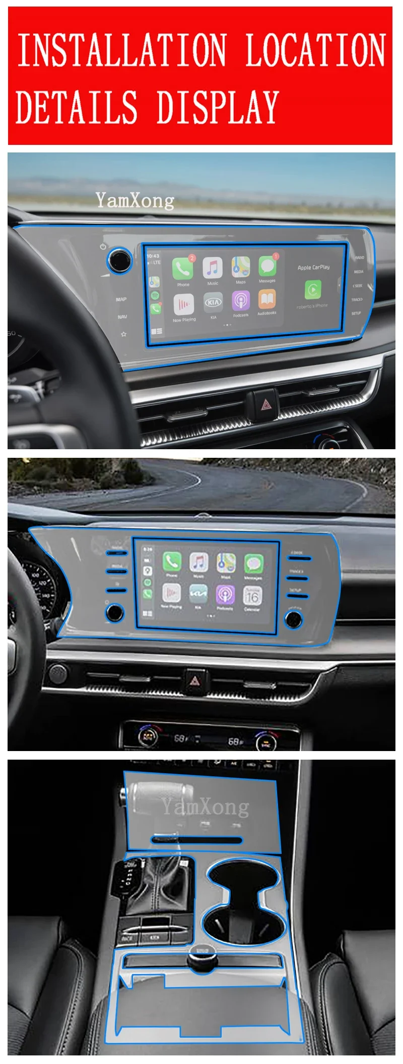 For Kia Dl3 K5 2020-2023 Car Gps Navigation Protective Lcd Tpu Screen Protector Anti-scratch ...