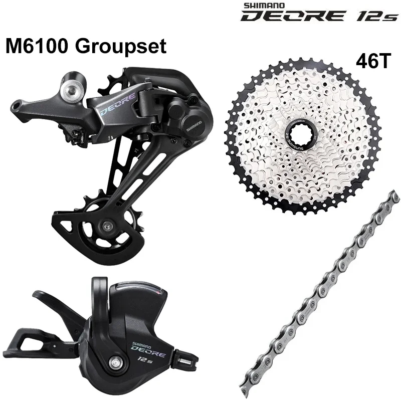 Shimano Deore M6100 12s Groupset Shift Lever Rear Derailleur Cassette Sprocket 46t 50t 52t Chain ...