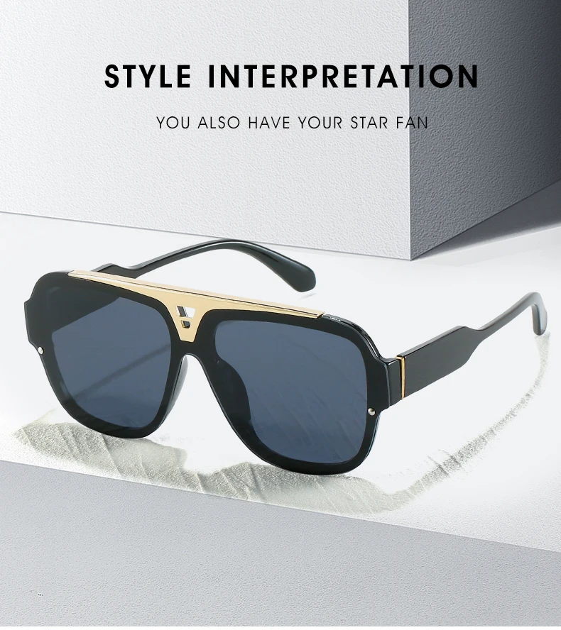 Mejores 6956 2022 New Sunglasses Unique Oversized Plastic Metal Design