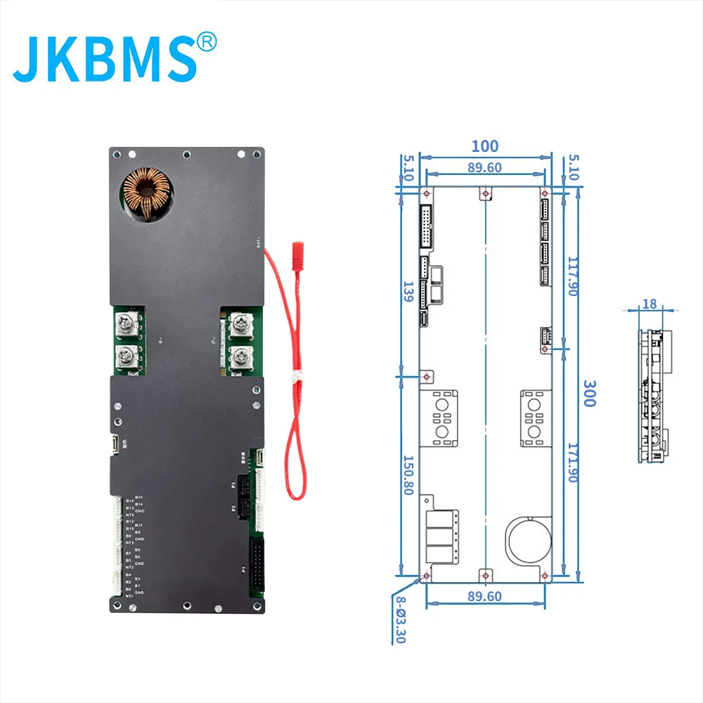 JKBMS Lifepo4 BMS 48V 200A - Active Balance Energy Storage