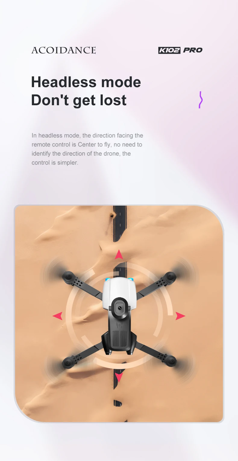 Hot Sale K102 Pro Mini Drone 4k Hd Dual Camera Four-way Obstacle Avoidance Dron Professional ...