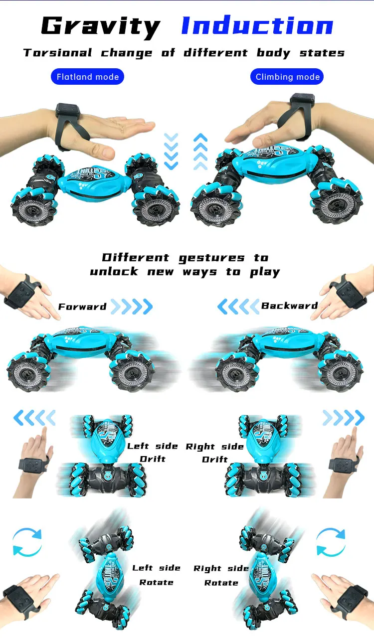 Carro De Juguete Remote Control Toy 3 Colors Gesture Sensing Rc Stunt Car Rotation 360 Remote ...