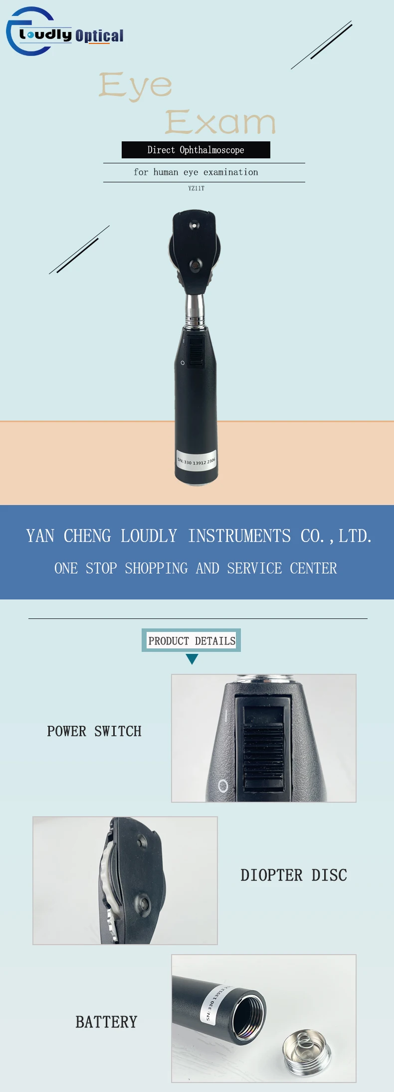 China Diagnostic Retinoscope Diagnostic Ophthalmoscope Examination Portable Digital Wireless ...