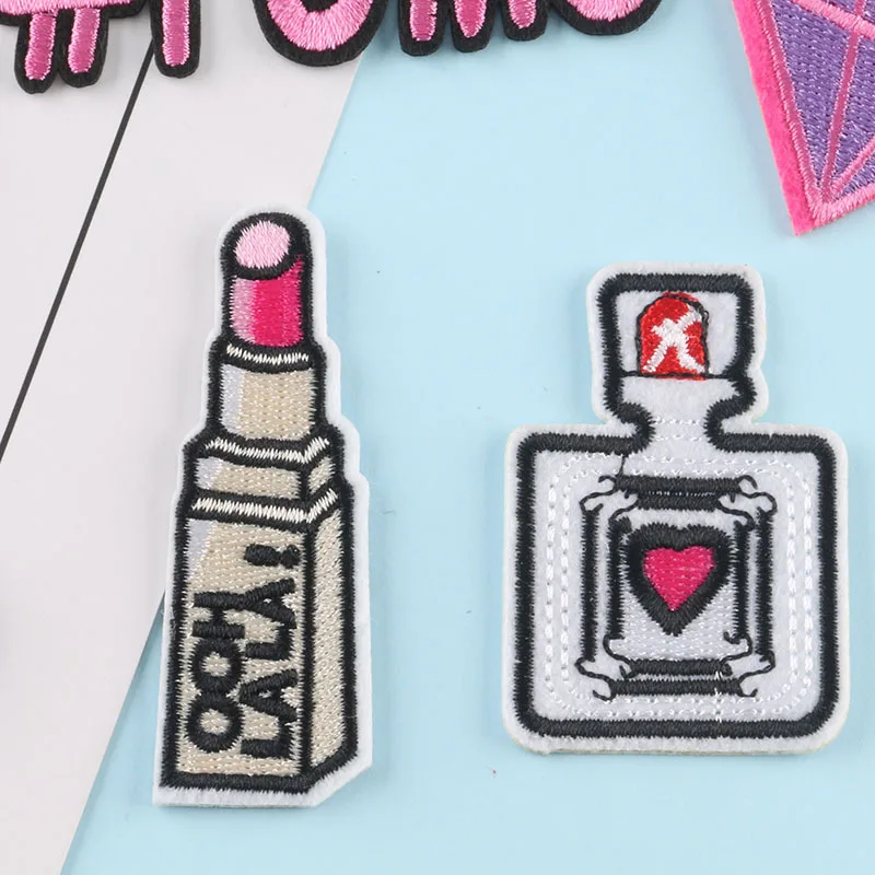 Computer Embroidery Radio Letter And Lipstick Iron On Patches For Jackets - Buy Patches For ...