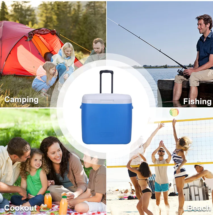 38l Cooler Lightweight Mobile Cooler Camping Wheeled Food Storage Hard Cooler Box - Buy 38l ...