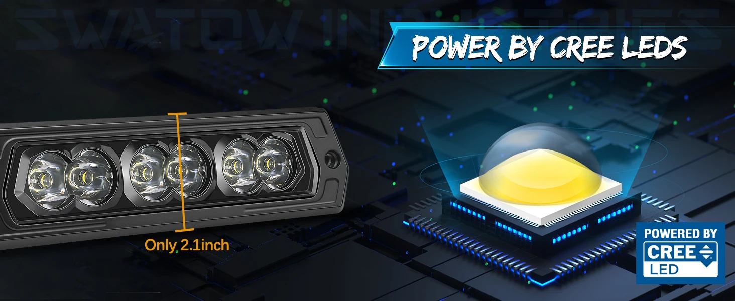 Flush Mount LED Pods 7 Inch, 60W CREE LED7" LED Light Bar Reverse Lights Backup Light for Truck ...