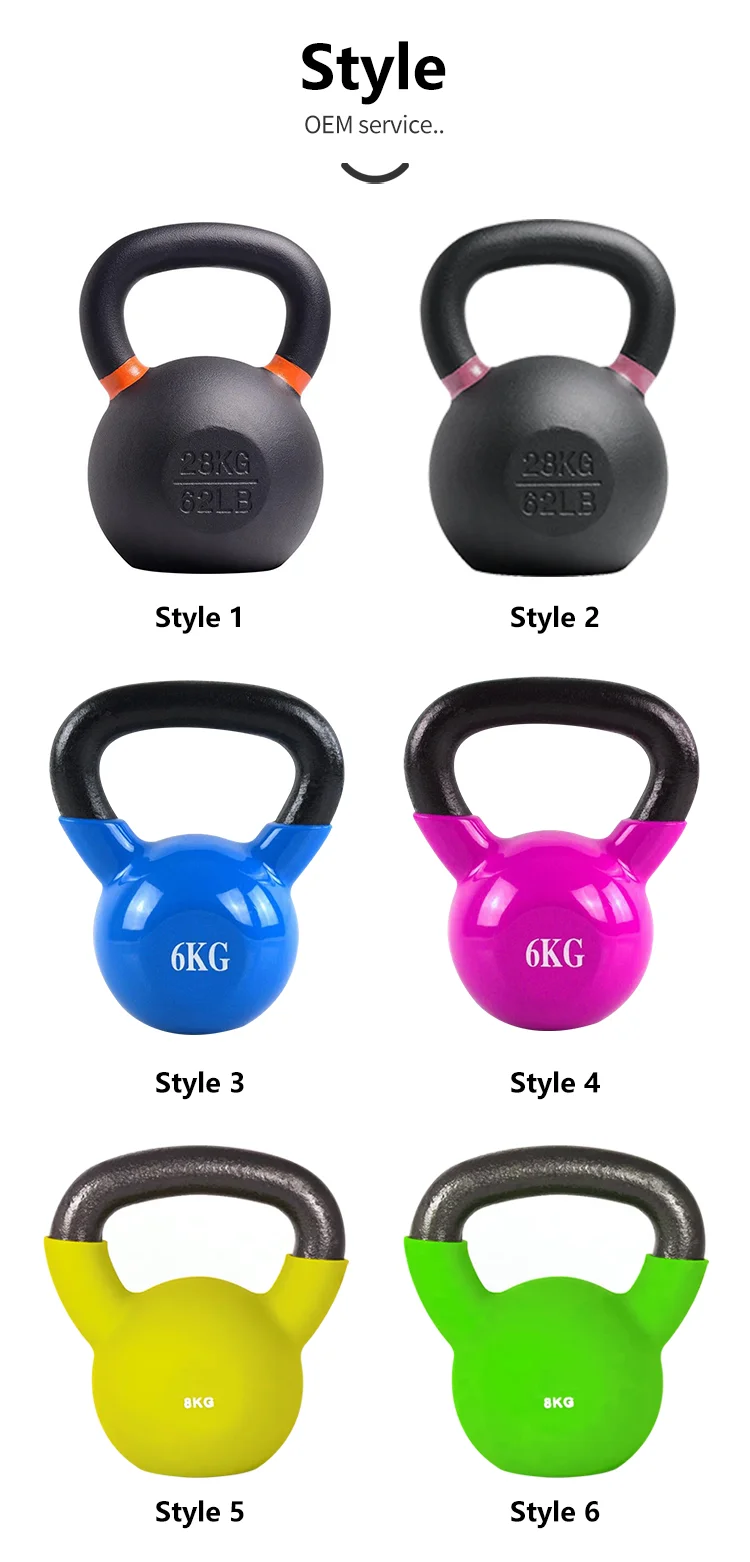 Combo Kettlebell Vinyl Coated Cast Iron Weight Set-full Body Workout ...