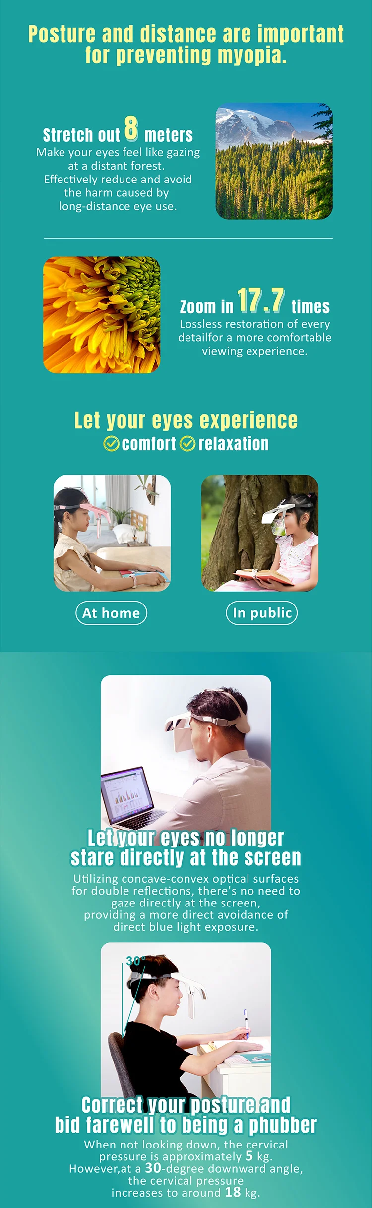 Custom 8 Meter Viewing Distance Enhancer Eyeglasses For Driving Long ...