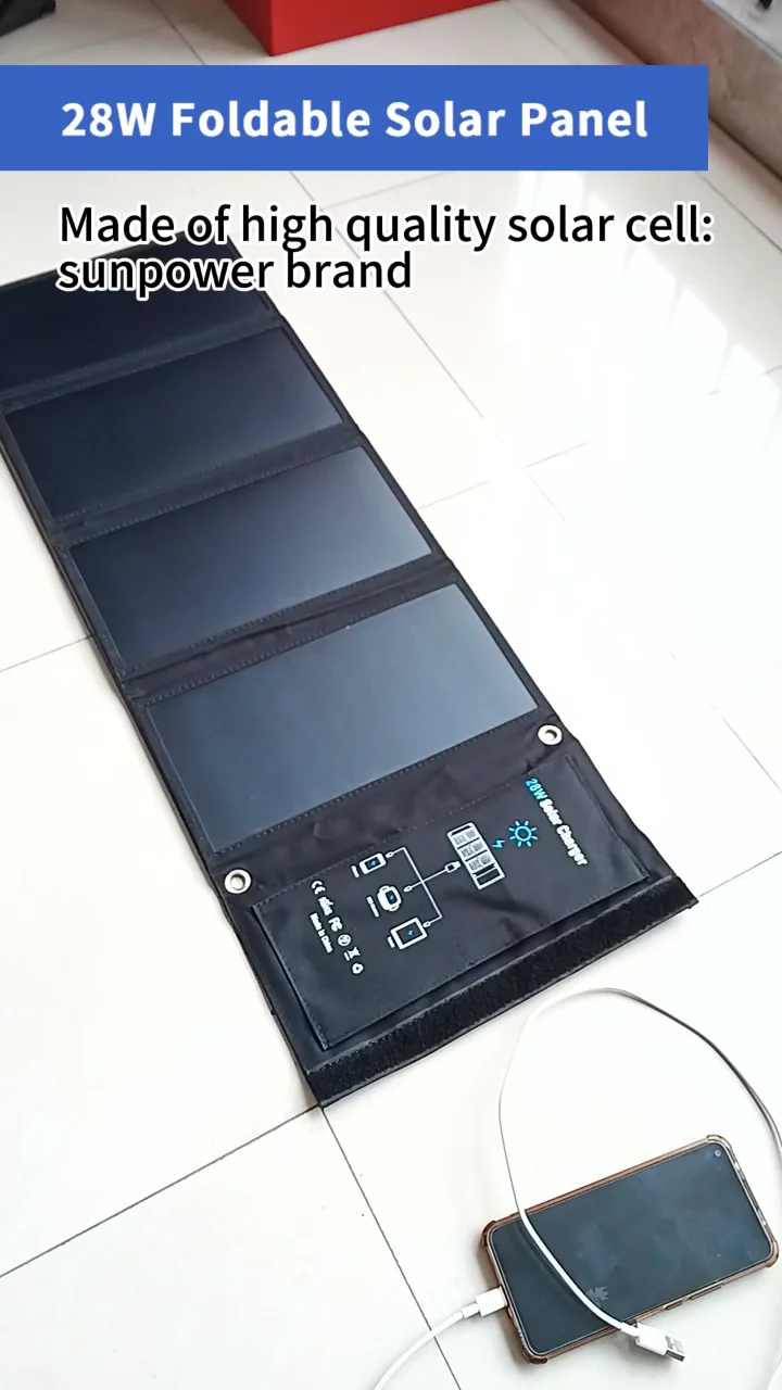 28w Sunpower Solar Cell Waterproof Portable Solar Foldable Charger ...