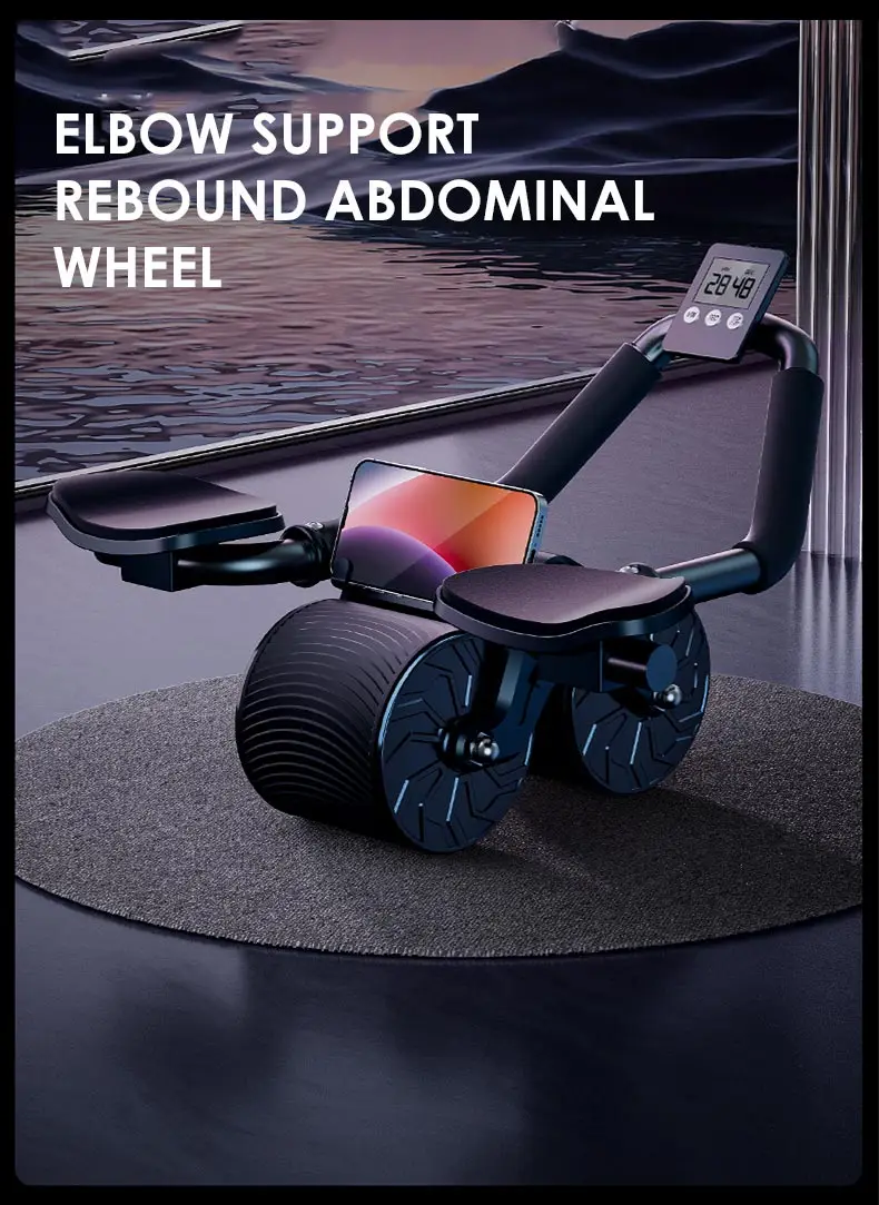 Digital Timing Fitness Abs Workout Automatic Rebound Ab Roller With ...