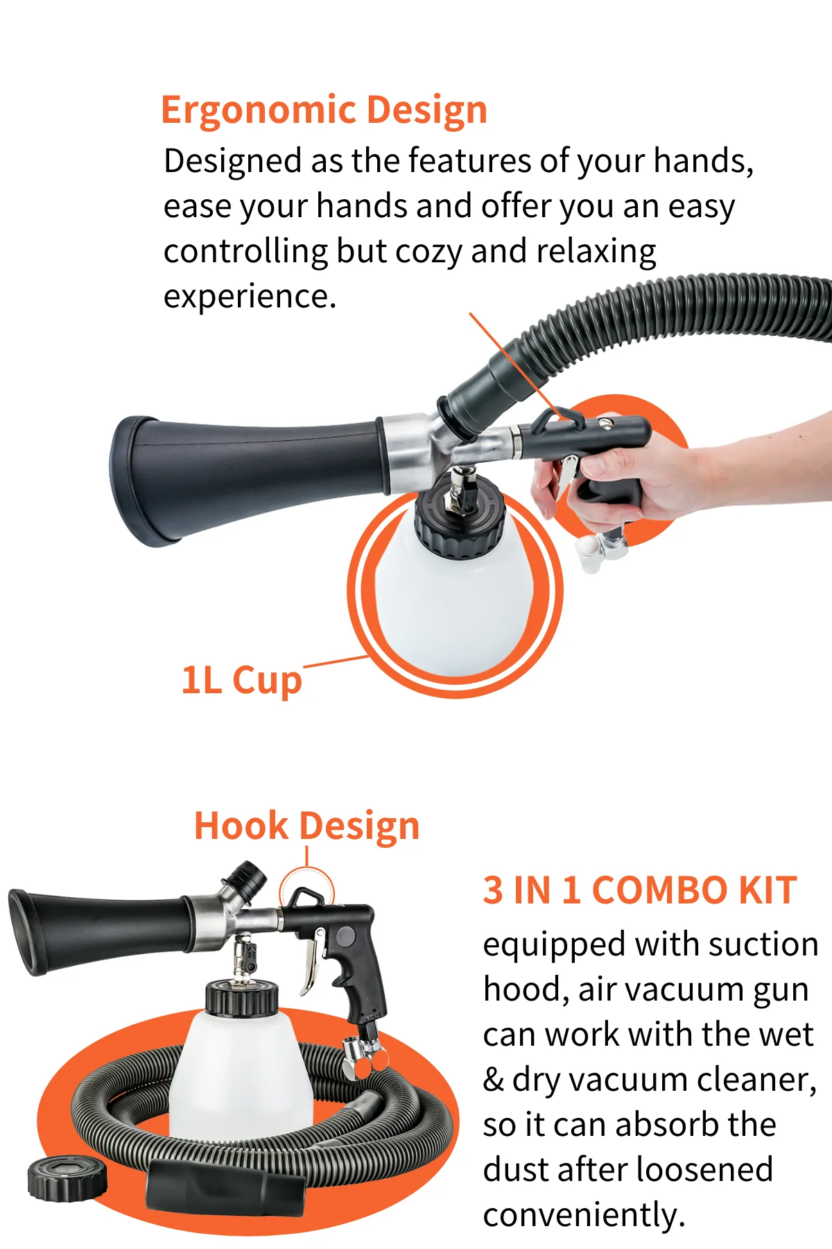 High Pressure Tornado Pneumatic Blowing Dust Gun Car Interior Cleaning Guns Engine Deep Cleaning ...