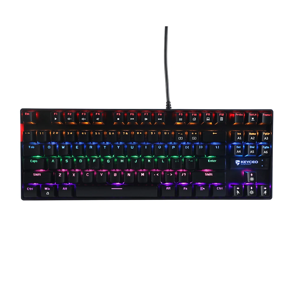 RGB TKL Mechanical Gaming Keyboard, Compact Wired 87 Keys Keyboard Mini ...