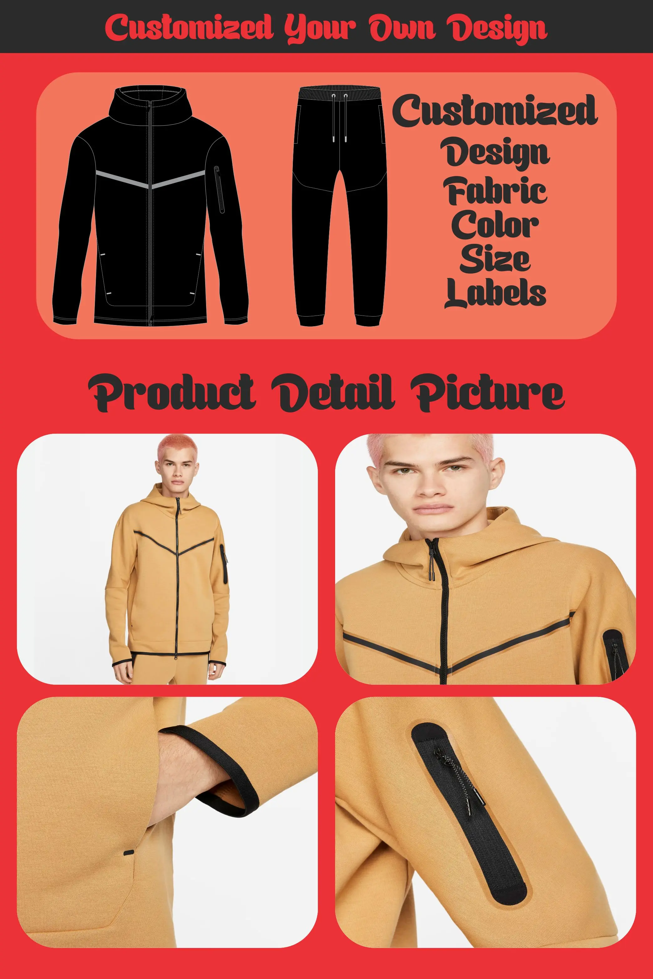 Custom Brand Logo Design 66% Cotton 34% Polyester University Red Warmth ...