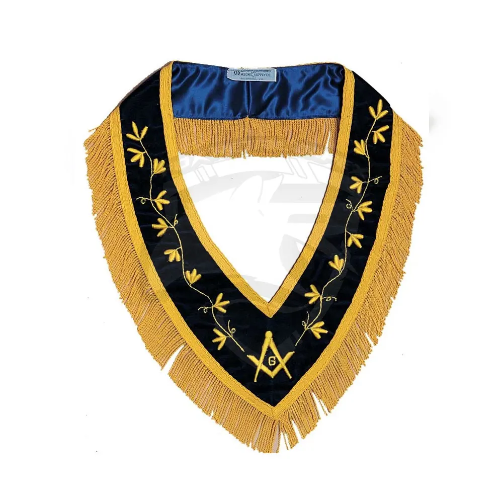 2023 Premium Quality Regalia Masonic Collar In Blue Velvet With Golden ...