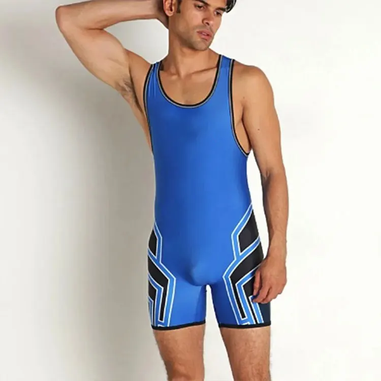 Sexy Mens Bodysuit Underwear Wrestling Singlet Sleeveless Running Wear ...