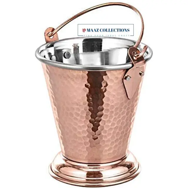 Bulk Copper Steel Indian Serving Bucket Copper Stainless Steel Hammered ...