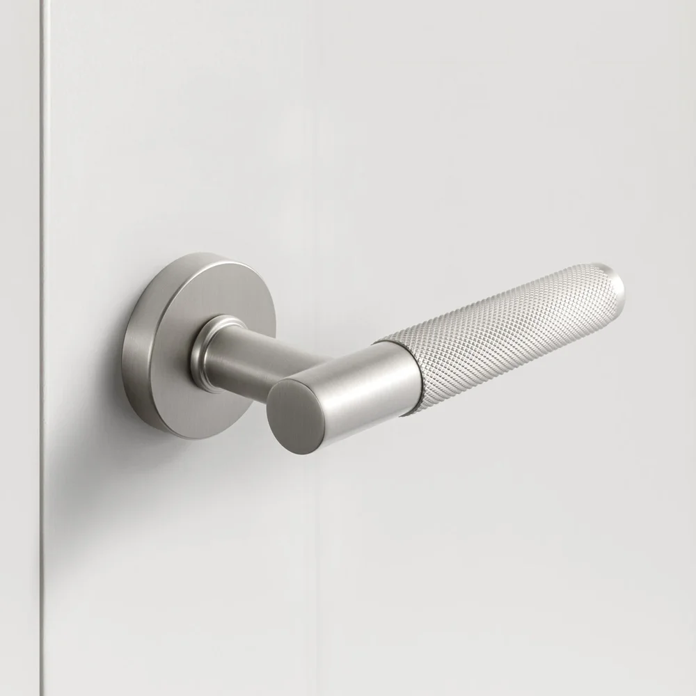 TIDO TEXTURE SERIES - Knurled Matte Nickel Satin Lever Door Handle
