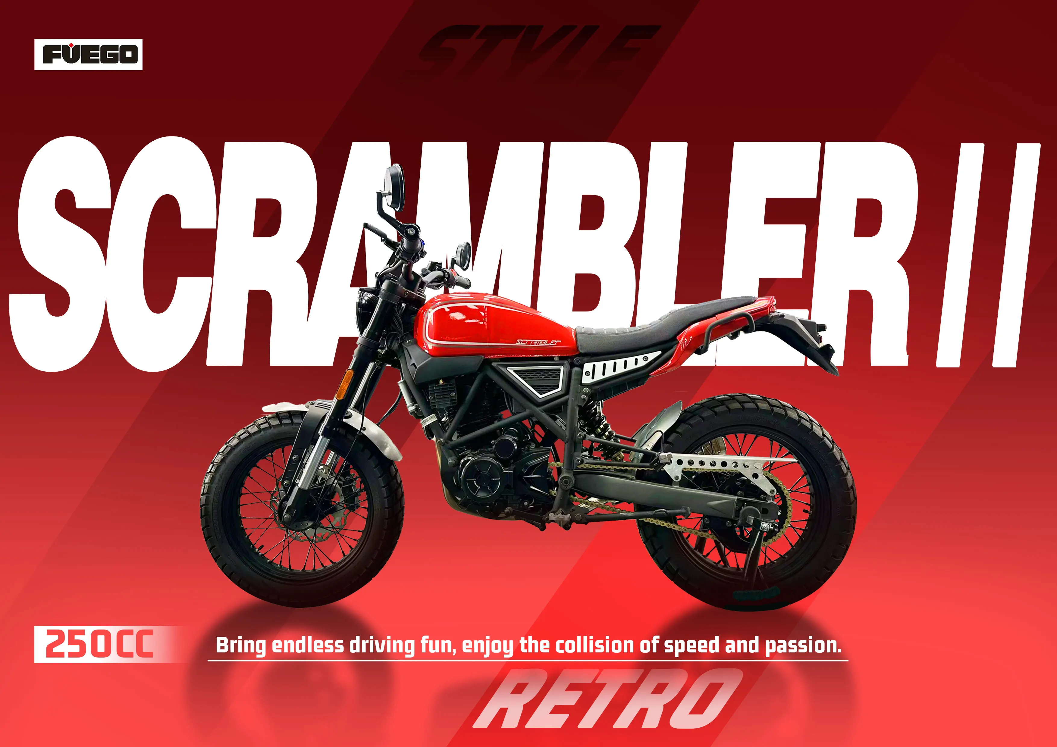 Cheap Motorcycles for Sale - Moto FUEGO Scrambler II 250