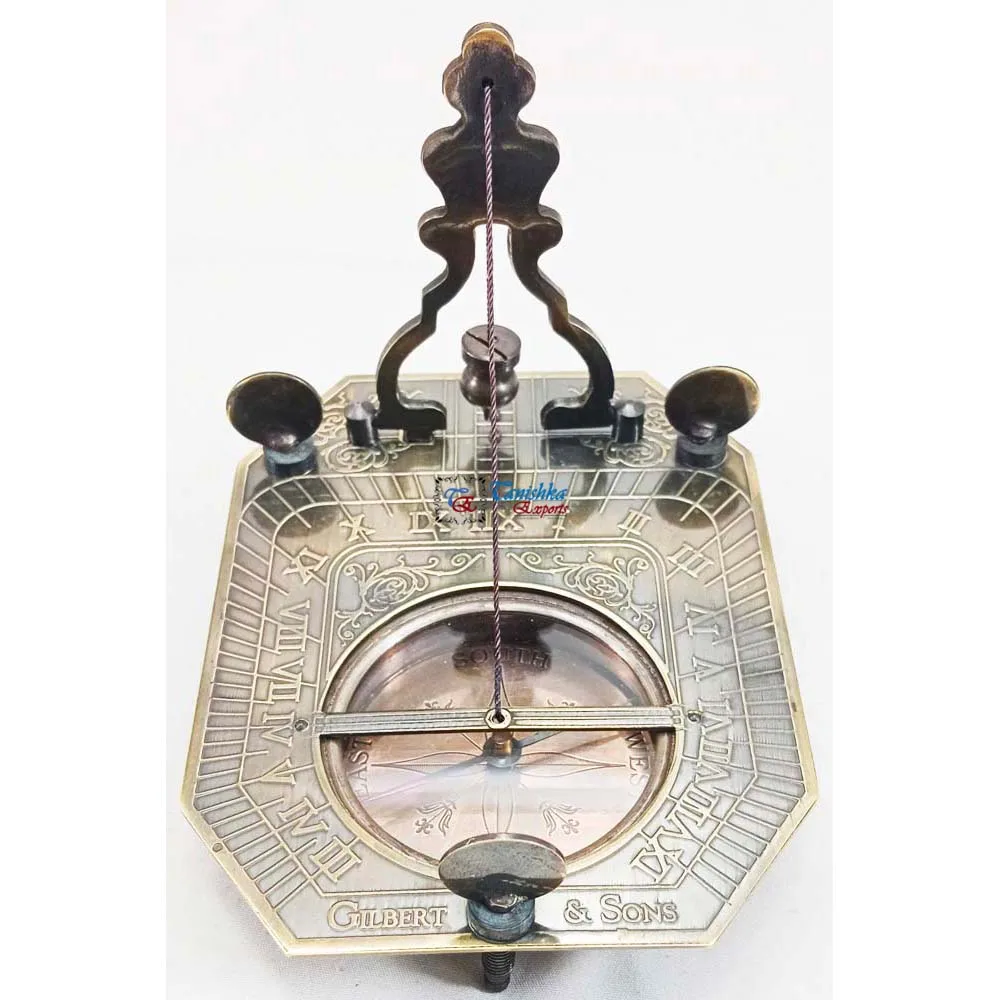 Antique Brass Metal Brown Antique Plated Sundial Compass Pendulum ...