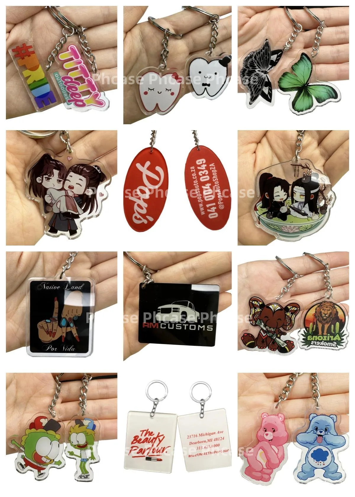 Wholesale Custom Printed Acrylic Charms for Keychains