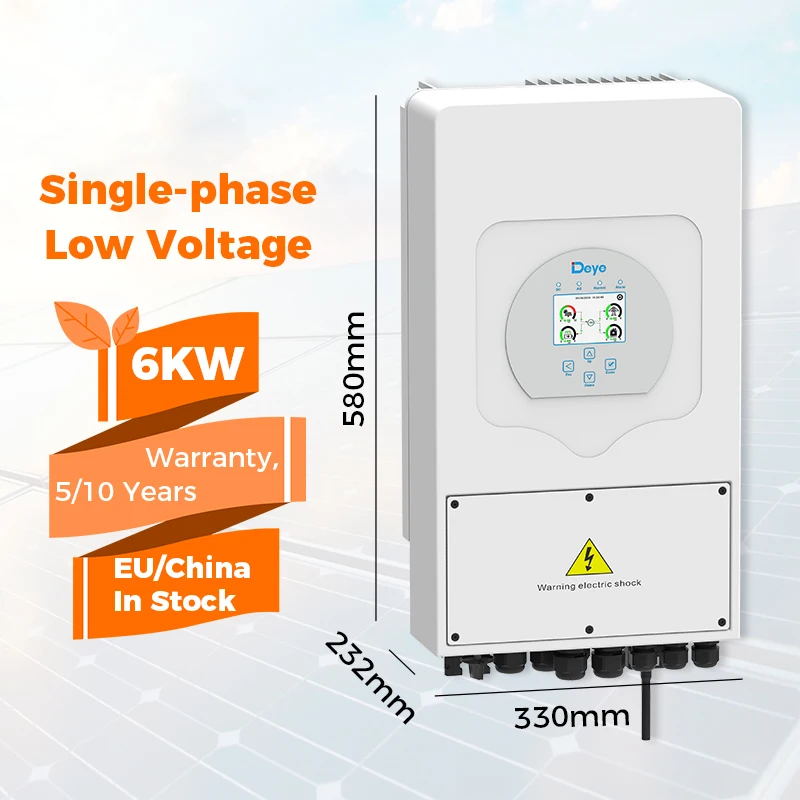 Deye Solar Inverter Hybrid 5kw 6kw 8kw Single Phase Hybrid Solar Energy Inverter Sun-6k-sg03lp1 ...