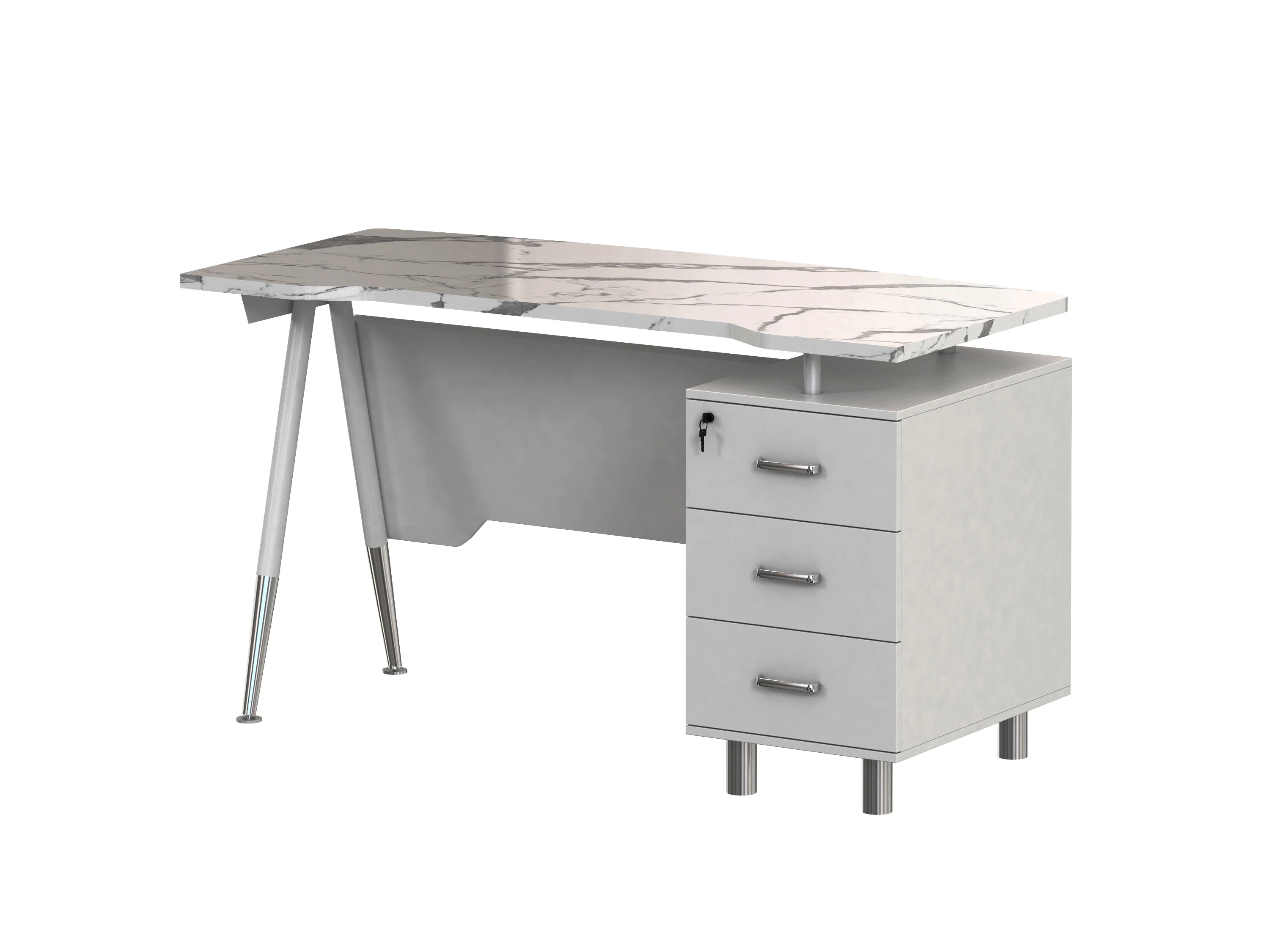 White Marble Top Office Table Working Study Computer Desk - Buy Study ...