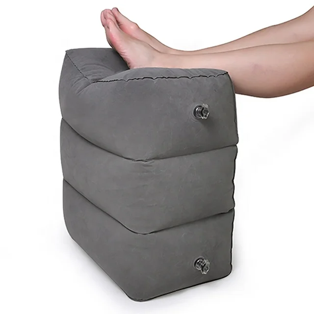PVC Flocking Height Adjustable Inflated Footrest Cushion Office Home ...