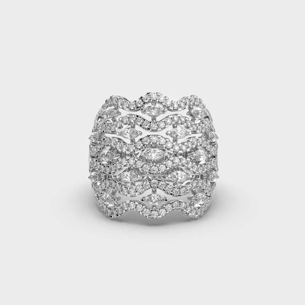Princess Style Queen Elizabeth Ring Multi Stone Lab Grown Diamond ...