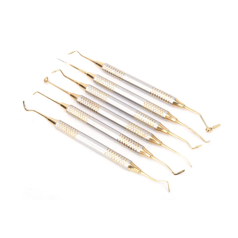 Dental Filling Instruments Set Resin Filling Spatula Titanium and Gold ...